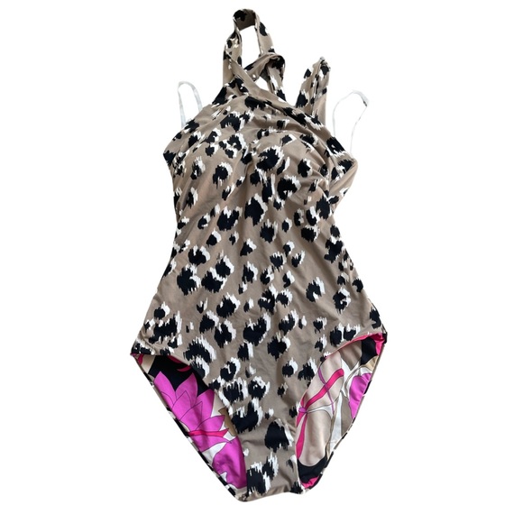 Trina Turk | Swim | Trina Turk Reversible Lynx High Neck One Piece ...